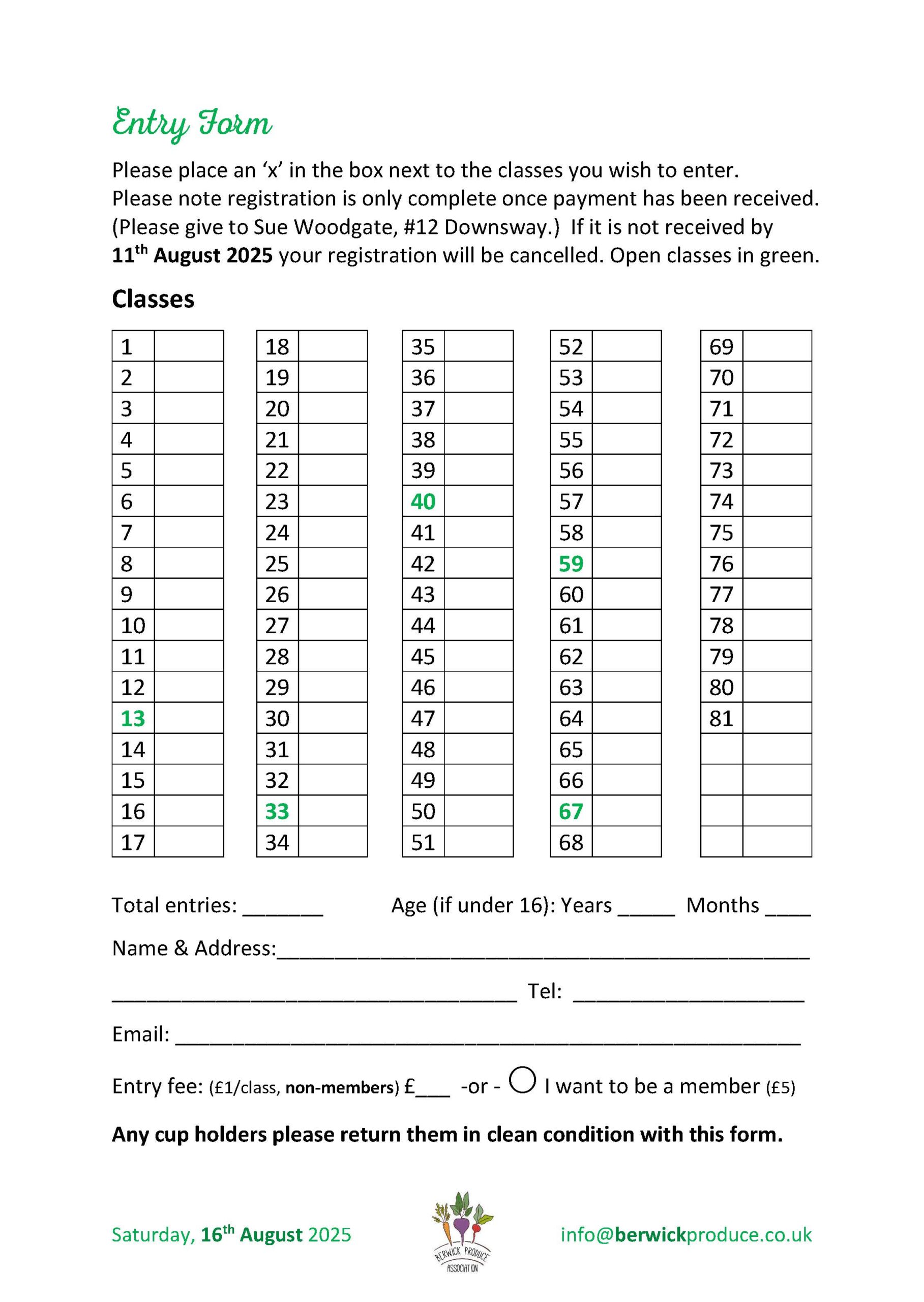 2025 entry and membership form – Berwick Produce Show